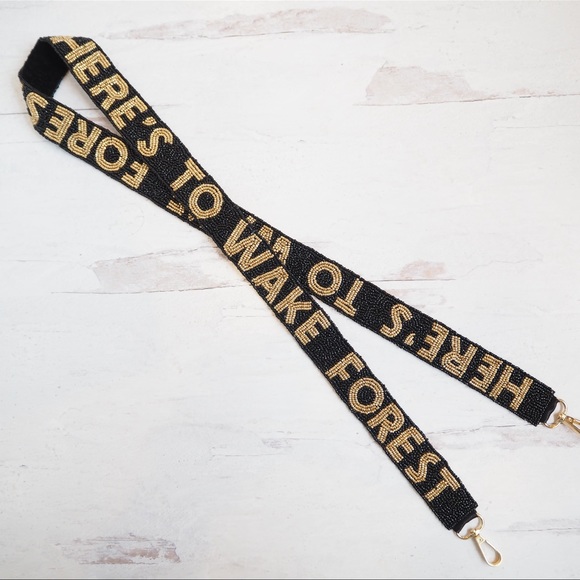 Bags | Beaded Heres To Wake Forest Collegiate Game Day Purse Strap ...